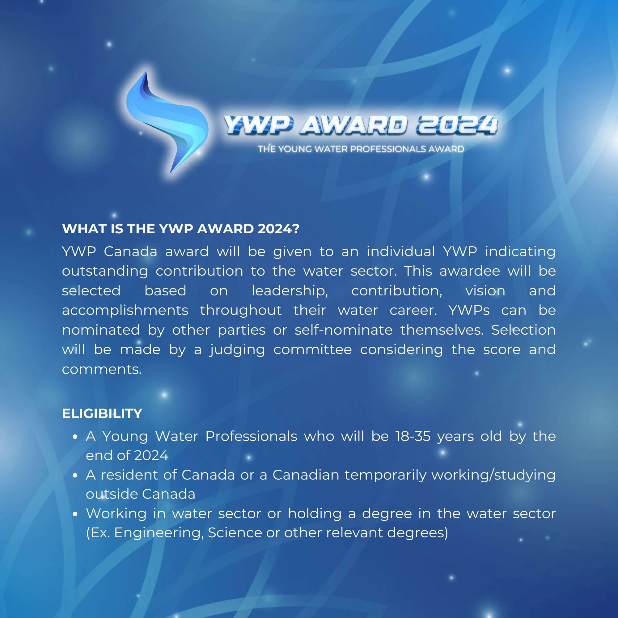 The Young Water Professionals Award 2024 – IWA YWP Canada